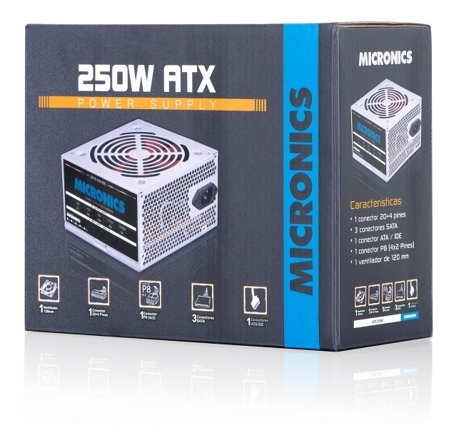 FUENTE DE PODER ATX SX - 250W/650 P8 EN CAJA MICRONICS GAR: 6 MESES ...