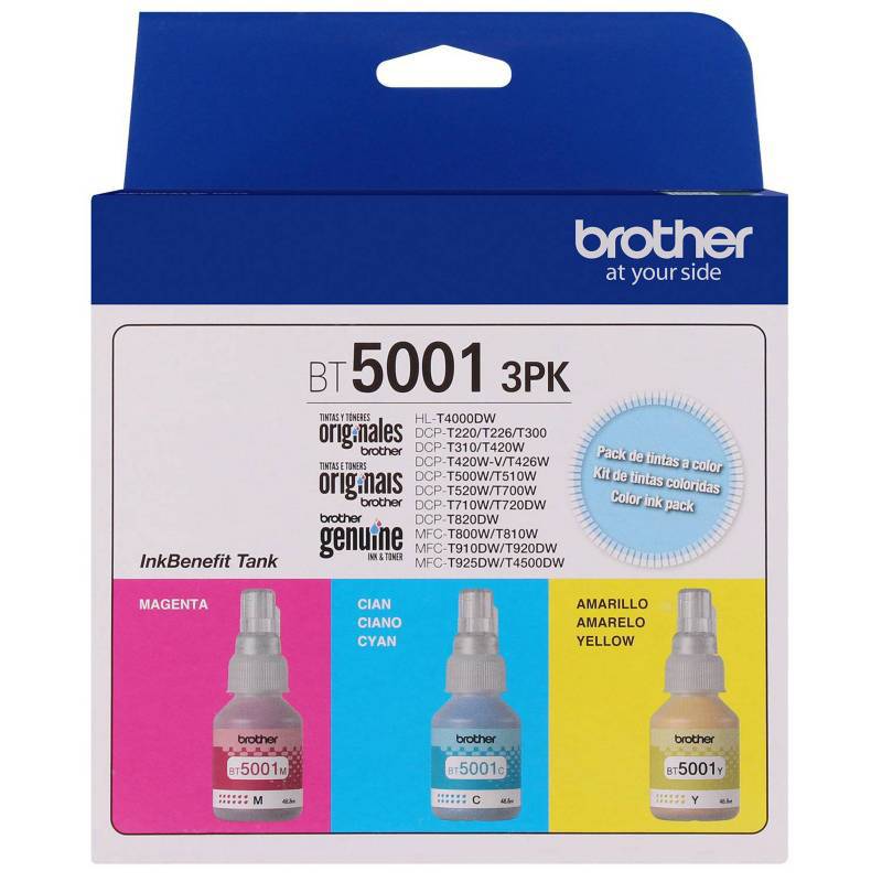 3PK-TANK ,TINTAS PARA IMPRESORAS T300, T500, T700 COLRES BROTHER ...
