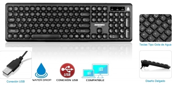 TECLADO USB MULTIMEDIA USBLIQUID MIC K702K MICRONICS | TECNOLOGIAS ...