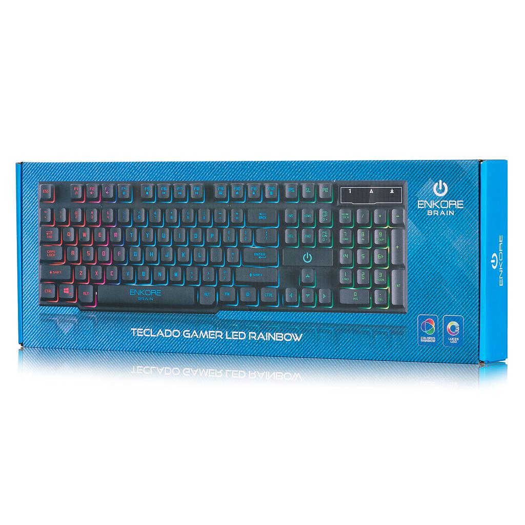 TECLADO GAMER USB BRAIN ENK603 USB RAINBOW ENKORE GAR: 3MESES ...