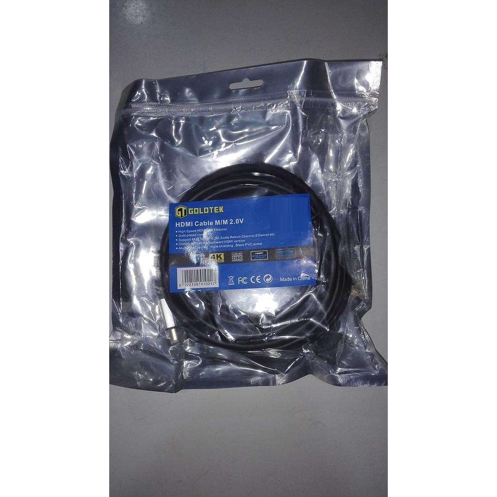 CABLE HDMI 1.80MTR GOLDTEK,2.0 4K GAR: 30 DIAS | TECNOLOGIAS SIGTEL SAC