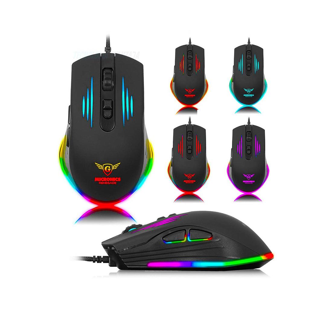 MOUSE GAMER RENEGADE MIC GM801 RGB 7B 6400DPI MICRONICS | TECNOLOGIAS ...
