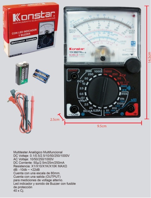 MULTITESTER ANALOGICO EN CAJA 6 FUNC. 19 RANG SUNMA YX-360TRN LOCAL5 ...