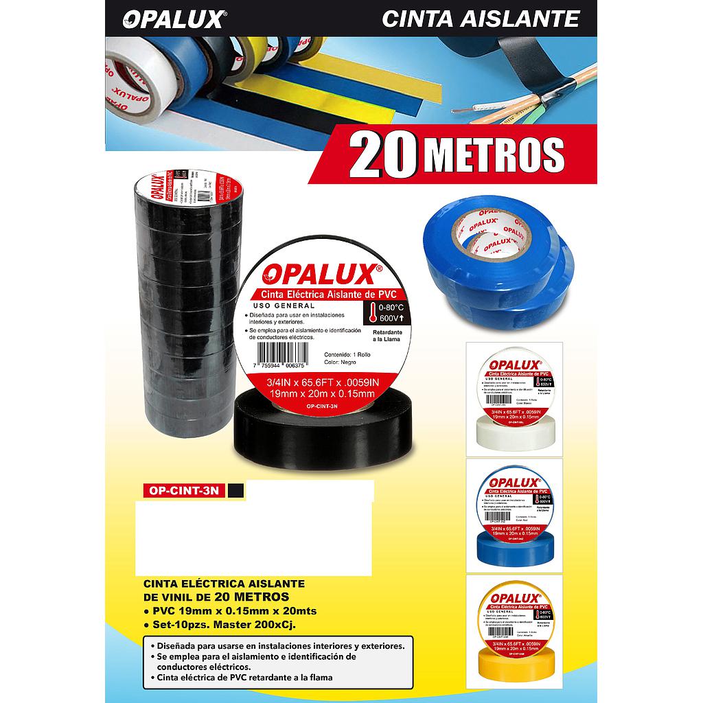 CINTA NEGRA AISLANTE ELECTRICA 20 METROS OP-CINT-3N | TECNOLOGIAS ...