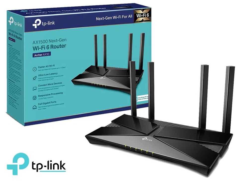 ROUTER TP-LINK ARCHER AX10 WIFI 6 AX1500 DUAL BAND GIGABIT GAR: 12 ...