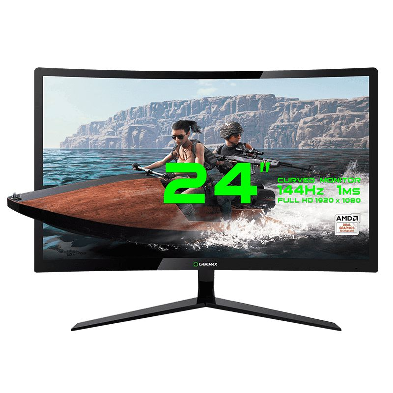 MONITOR GAMING 24" CURVO GMX24C144 144MHZ GAMEMAX GAR:6 MESES HALION ...