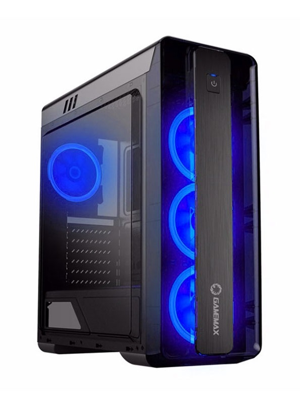 GABINETE GAMER GE-550 MOONLIGHT AZUL C/FUENTE AZUL GAMEMAX GAR: 3 MESES ...